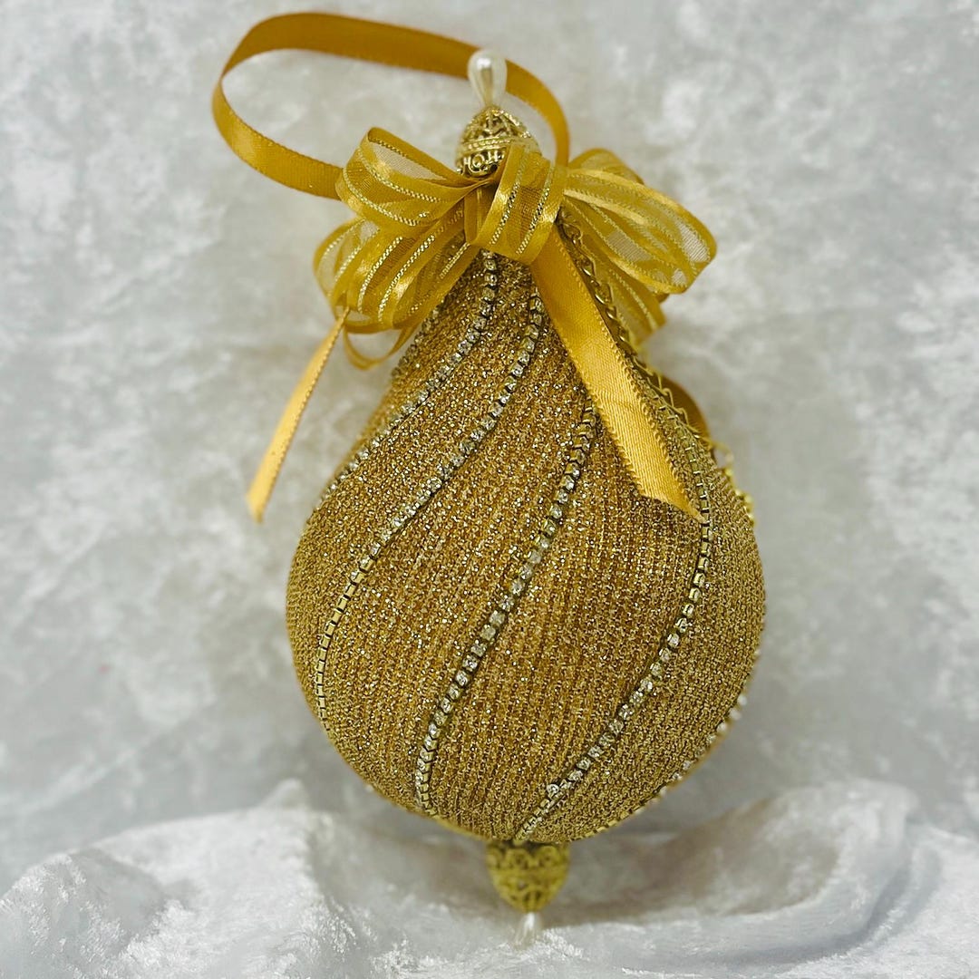 KK-292 Gold Shimmer Teardrop Diy Kimekomi Ornament Kit, Foam Teardrop ...