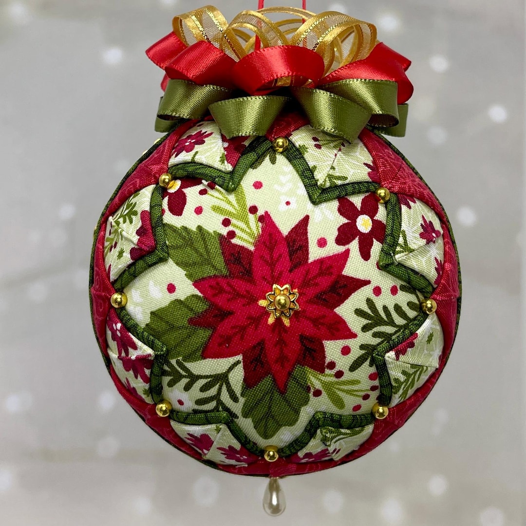Diy KIT QK-270 Holiday Flourish 3.5" Quilted No Sew Ornament Kit ...