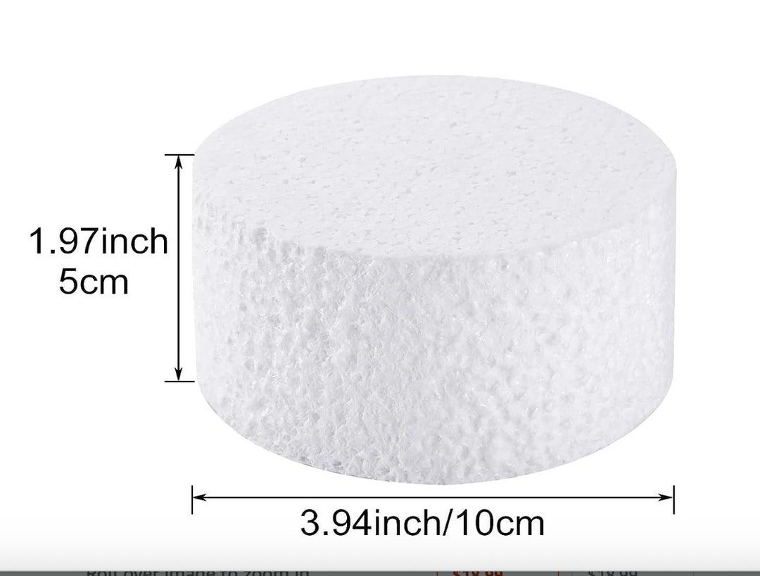 4"x2" Styrofoam Round Foam Circles W/flat Sides, for Ornaments, 2/pk ...