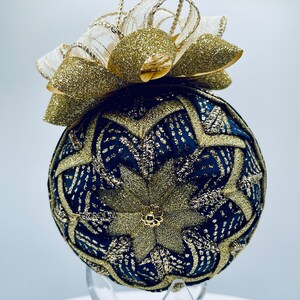 Diy KIT QK-154 'cascade' Navy & Glitter Gold Ribbon Quilted Star ...