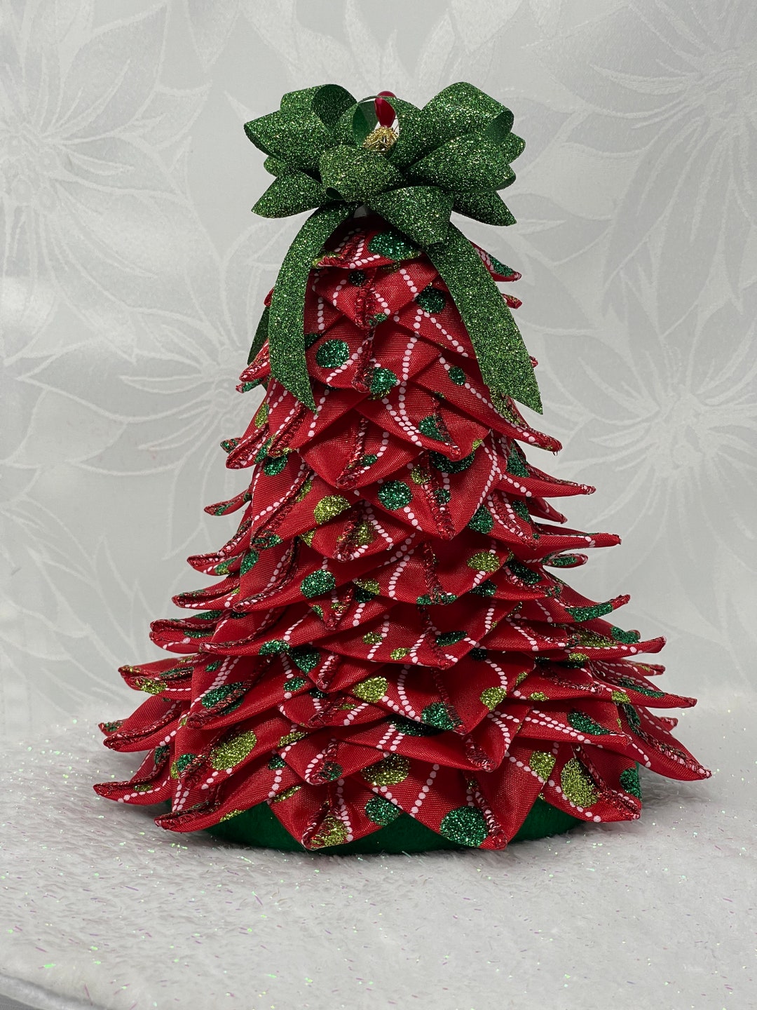 Diy Kit QK-159 Festivitree! 16cm X 13cm (6.3" X 5.1") Tree, Ribbon Folded Fabric, Christmas ...