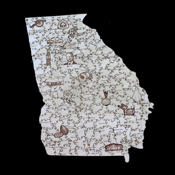 Map of Georgia Puzzle - Etsy