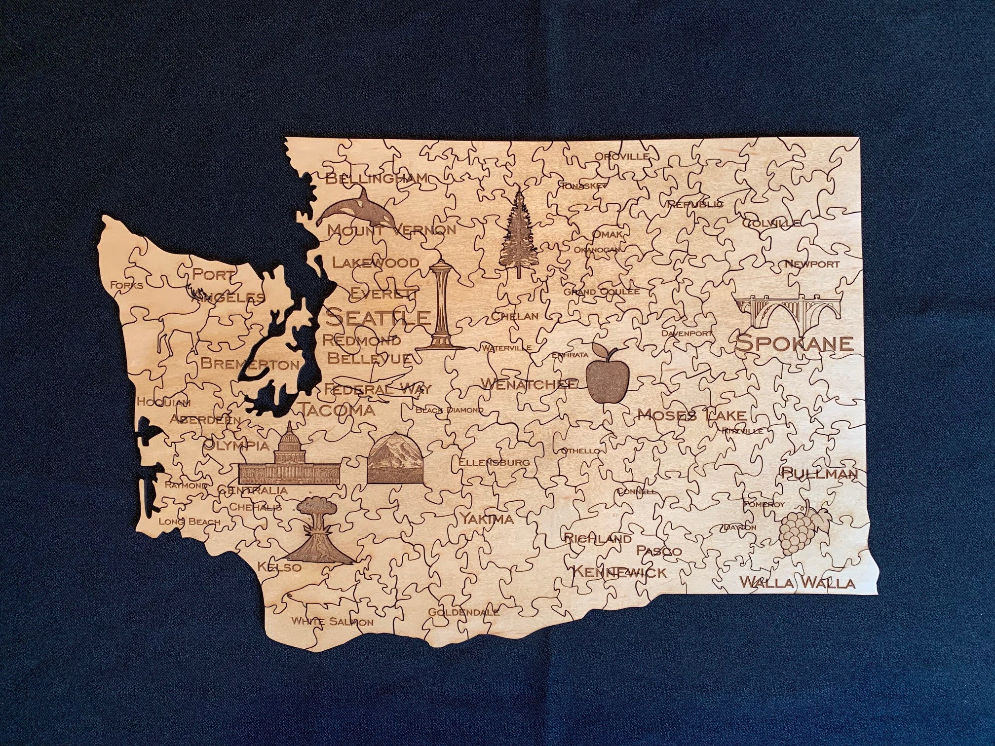 The Washington State Puzzle | Etsy
