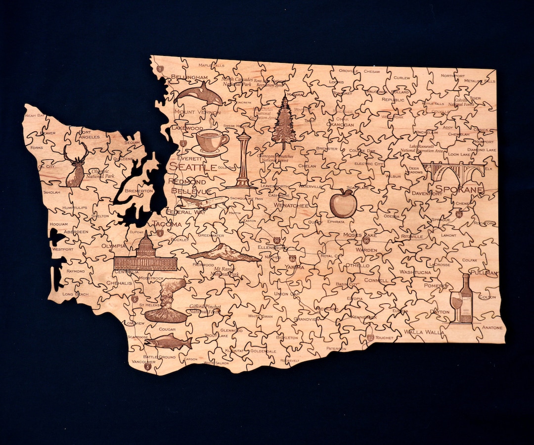 The Washington State Puzzle - Etsy