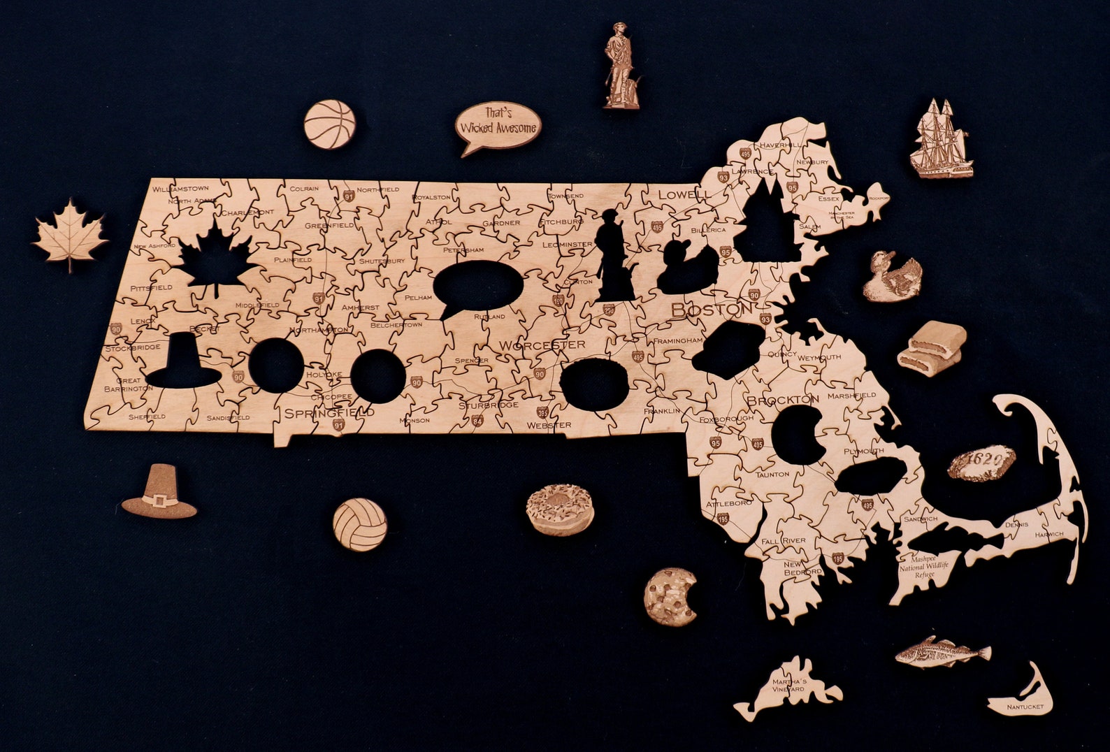 The Massachusetts Puzzle | Etsy