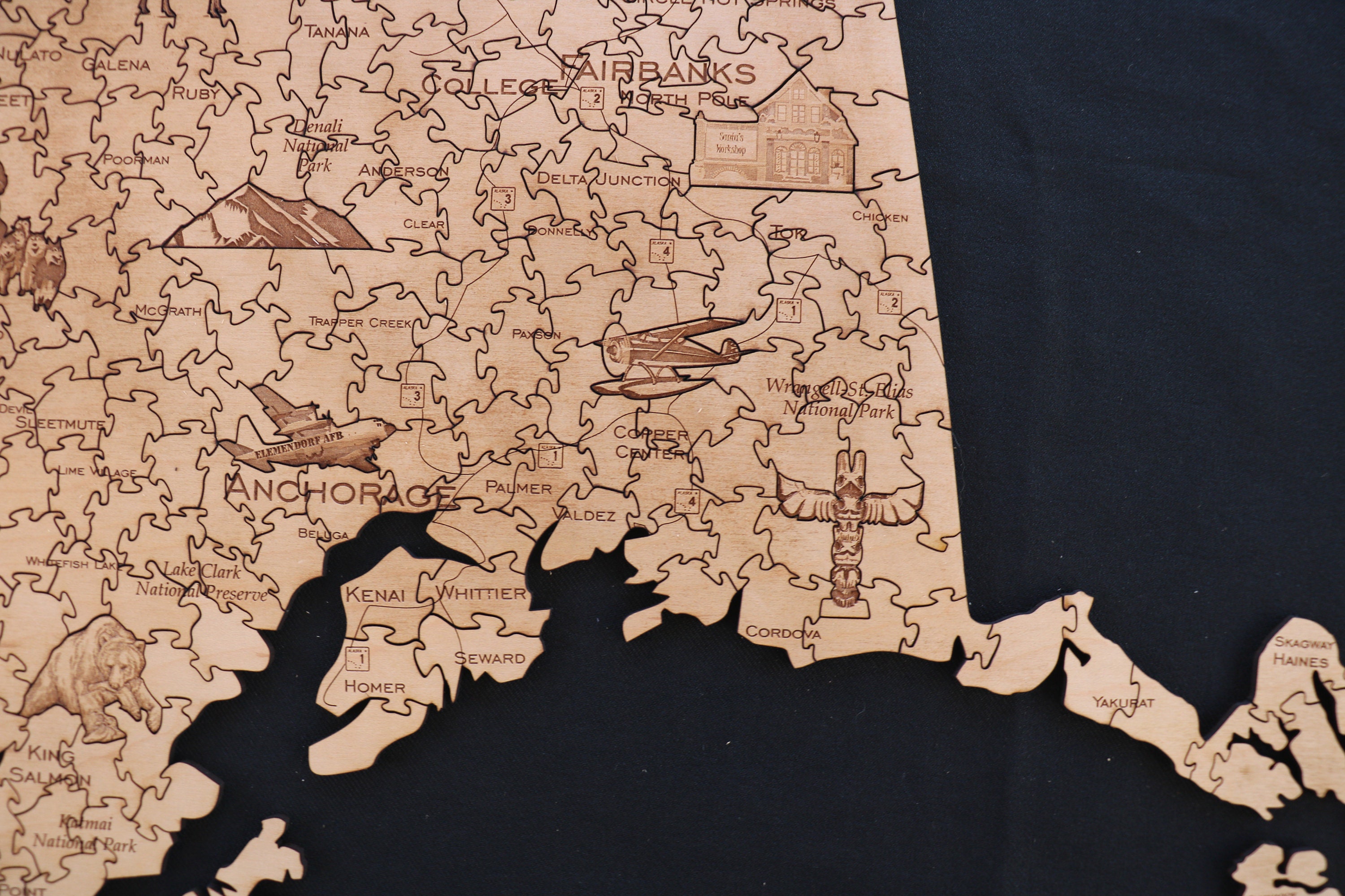 The Alaska Puzzle a Wooden Jigsaw | Etsy