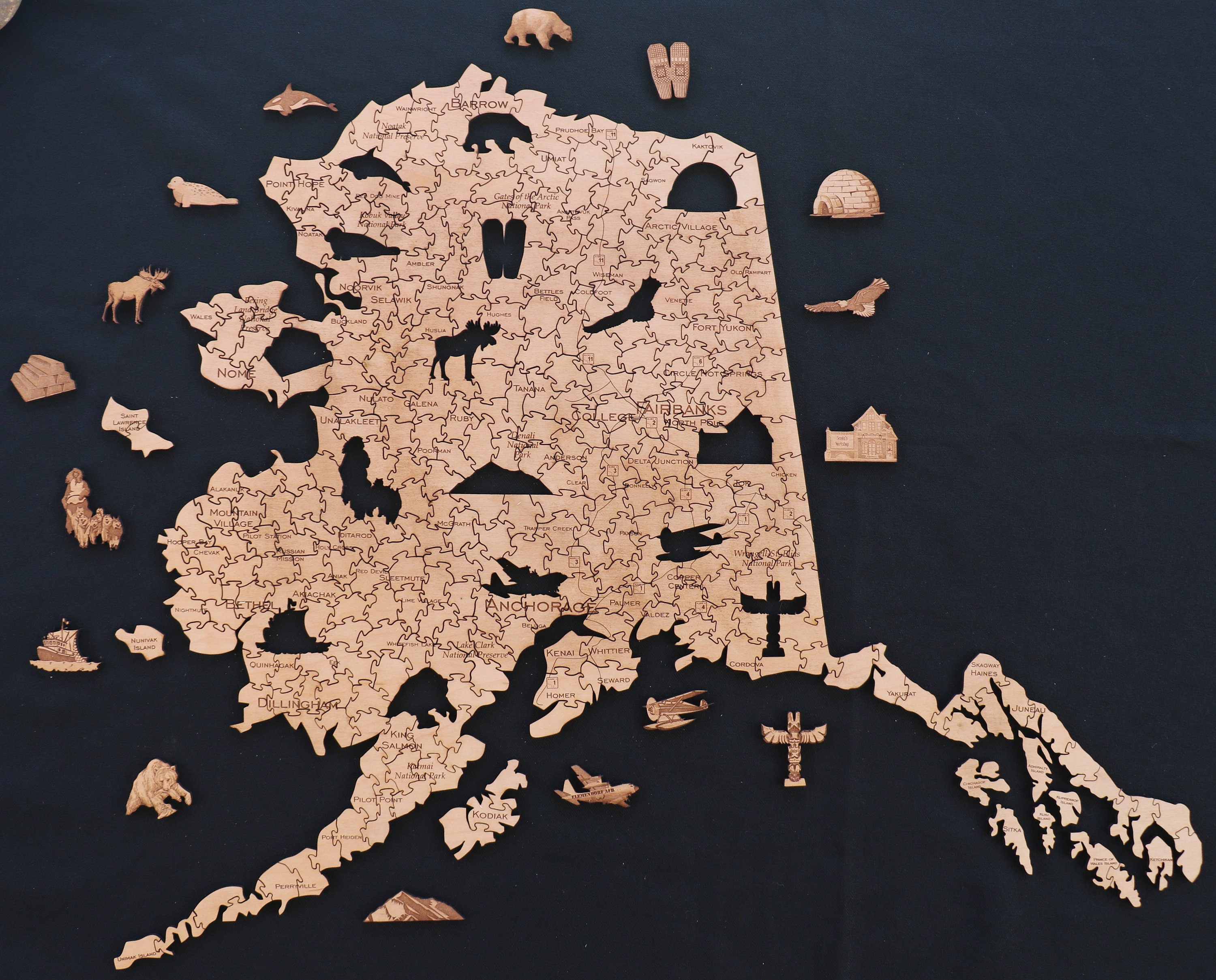 The Alaska Puzzle a Wooden Jigsaw | Etsy
