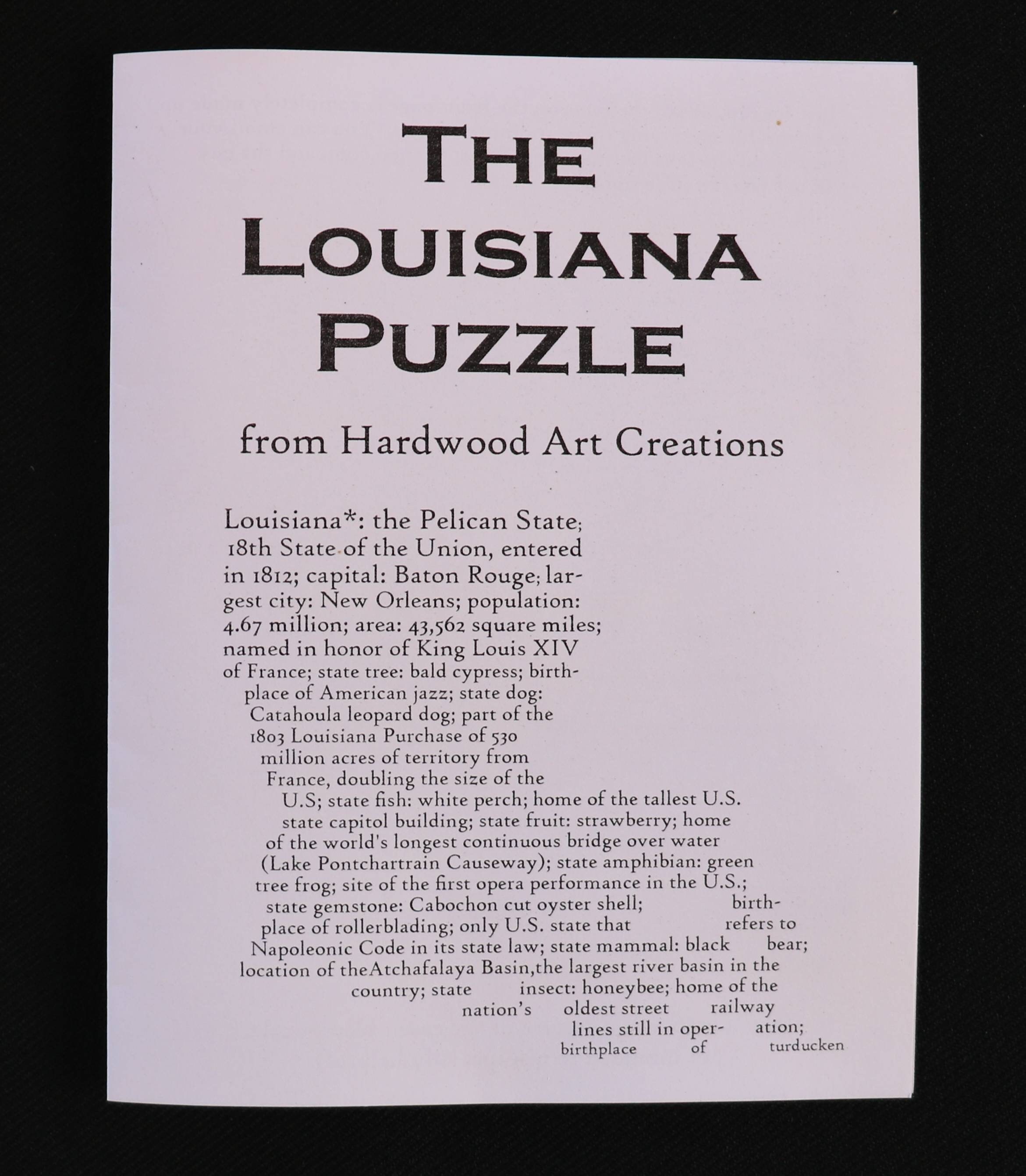 The Louisiana Puzzle | Etsy