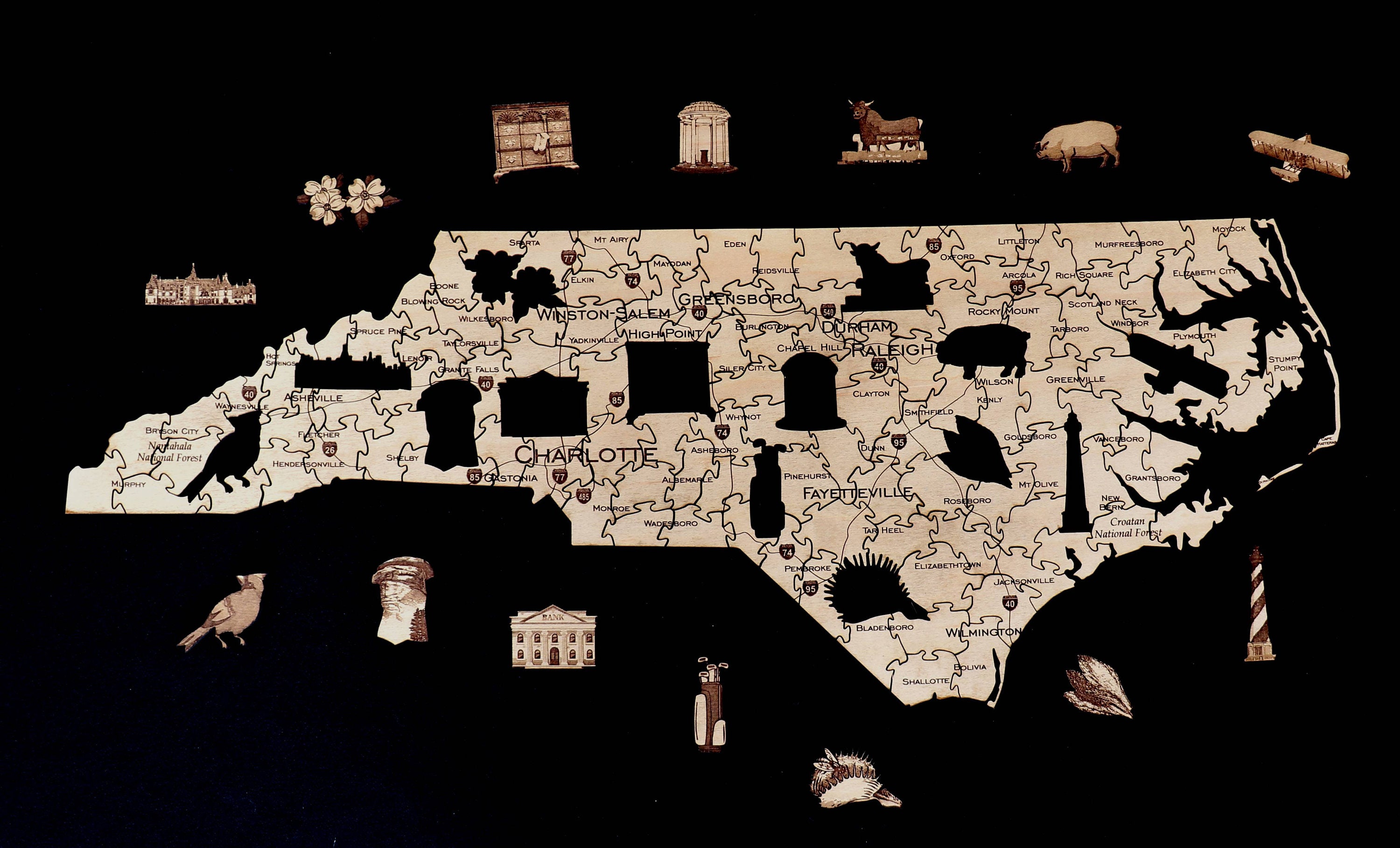 The North Carolina Puzzle | Etsy