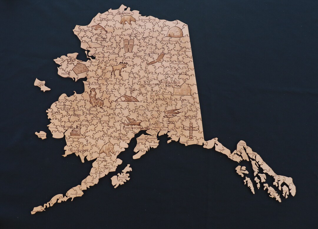The Alaska Puzzle -- a Wooden Jigsaw - Etsy