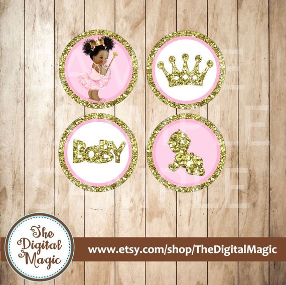 Princess baby shower Princess cupcake toppers Pink and Gold | Etsy