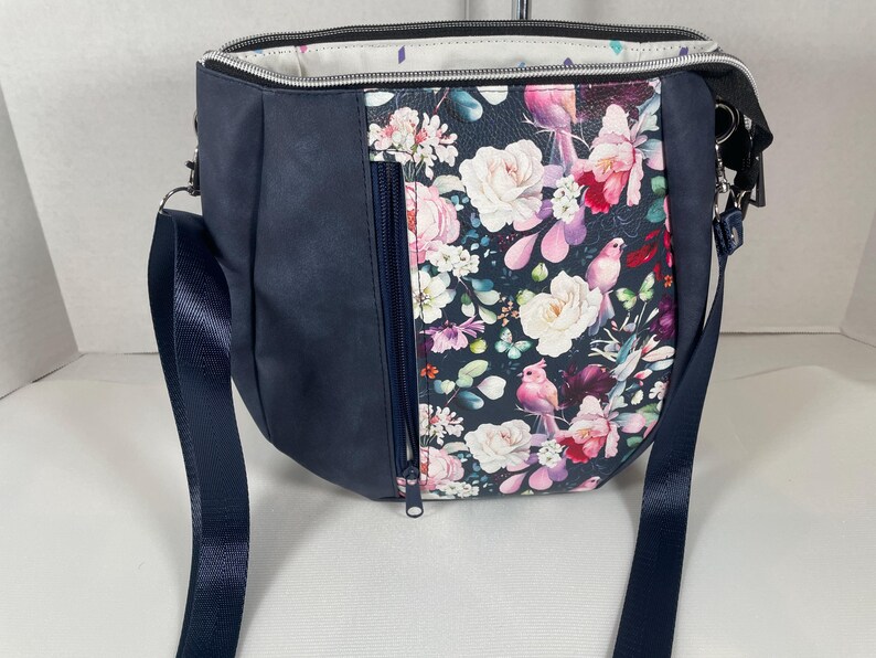 Floral Print Blue Crossbody Bag or Shoulder Strap Purse - Etsy