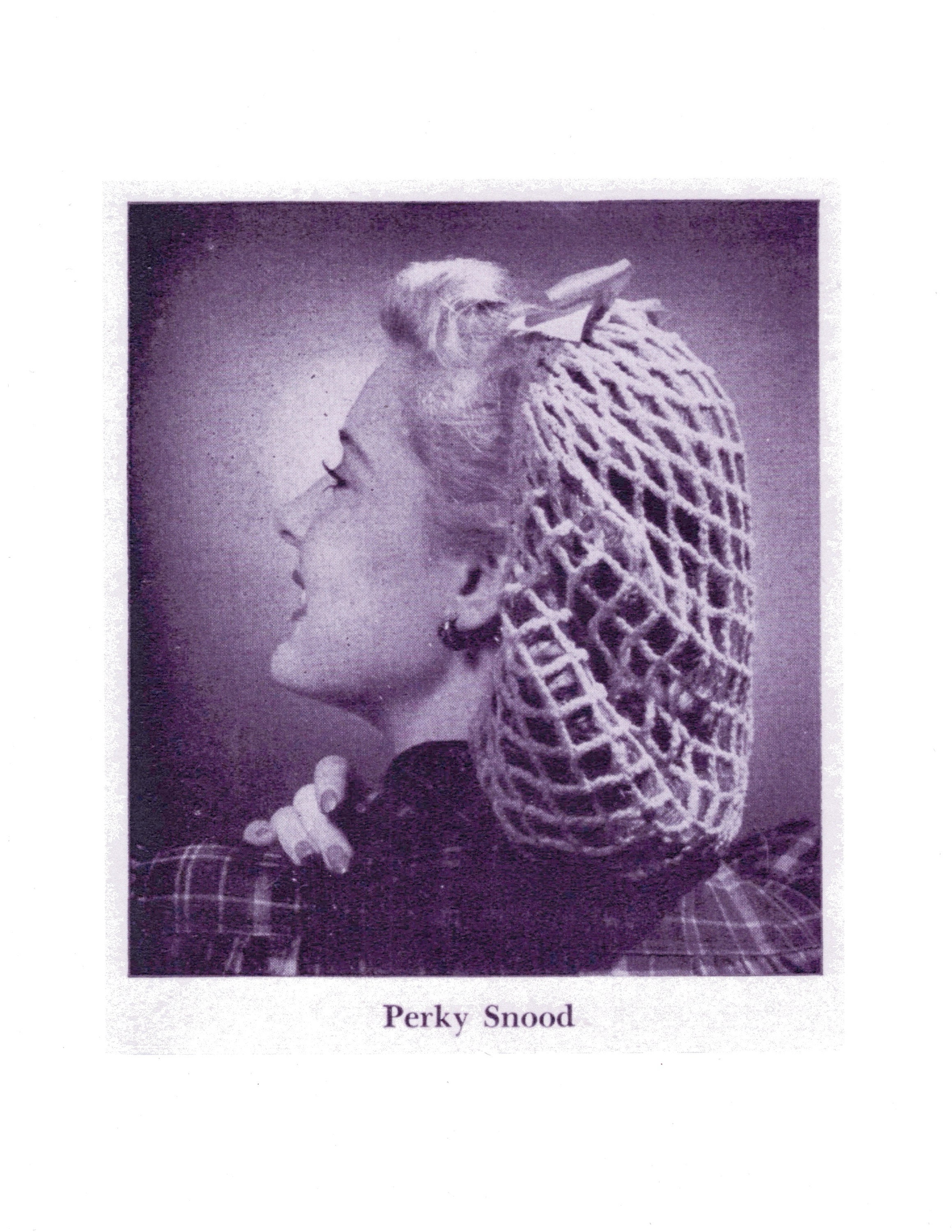 PDF 1940's Vintage Crochet Snood - Hair Net - Pattern Perky Snood ...