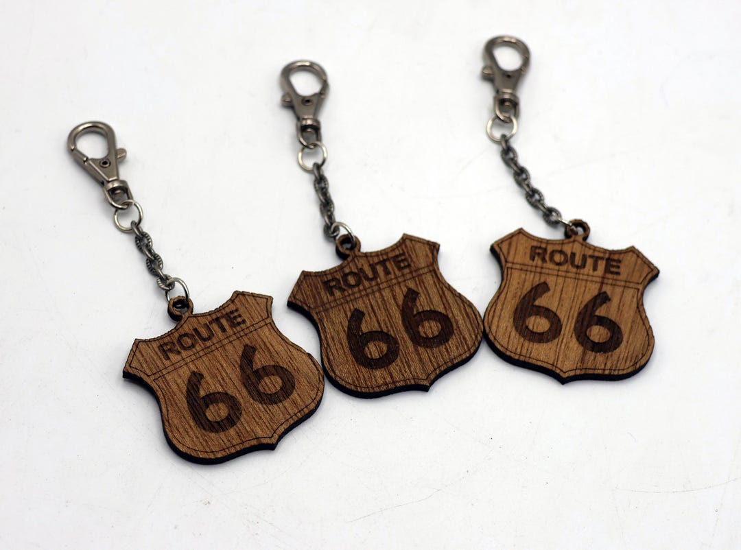 Laser-cut Wooden Keychain / Route 66 Traffic Sign USA - Etsy