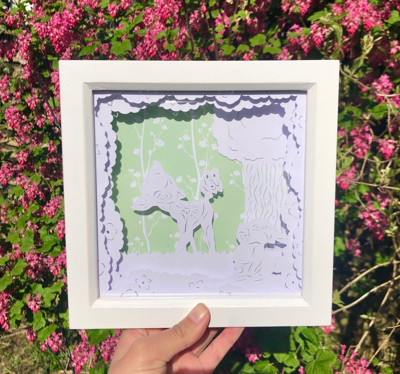Disney Bambi, Bambi & Thumper Handmade Paper Cut Out Frame - Etsy