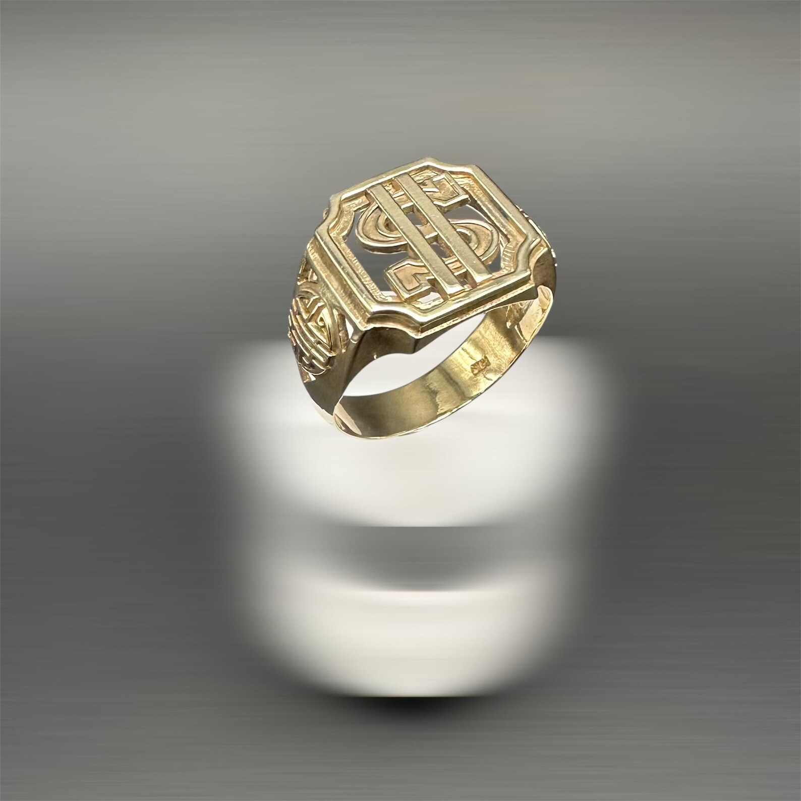 Gold 14 Karat Dollar Symbol Ring.( Handcrafted and Solid).gold Jewelery ...