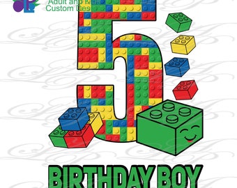 Blocks 4th Birthday Boy PNG Design Colored Blocks Digital Download ...