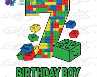 Blocks 4th Birthday Boy PNG Design Colored Blocks Digital Download ...