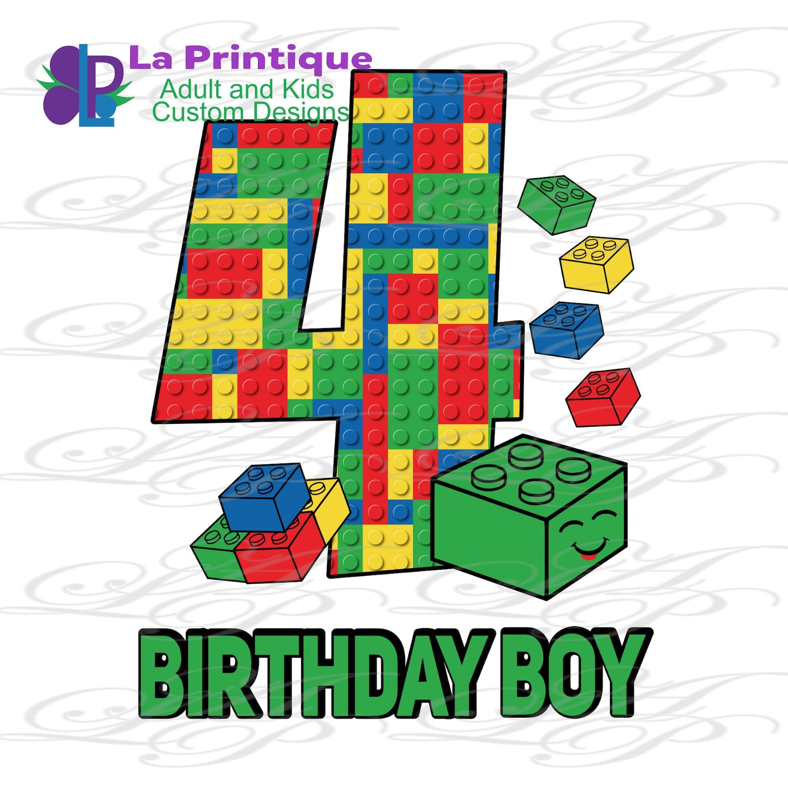 Blocks 4th Birthday Boy PNG Design (digital Download) - Etsy