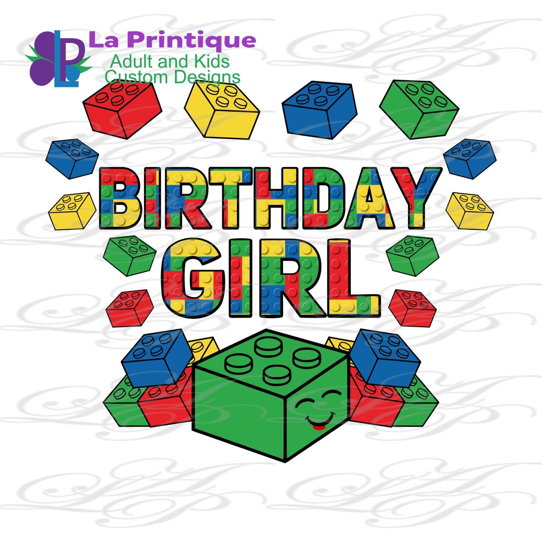 Blocks Birthday Girl Design | Colored Blocks Digital Download ...