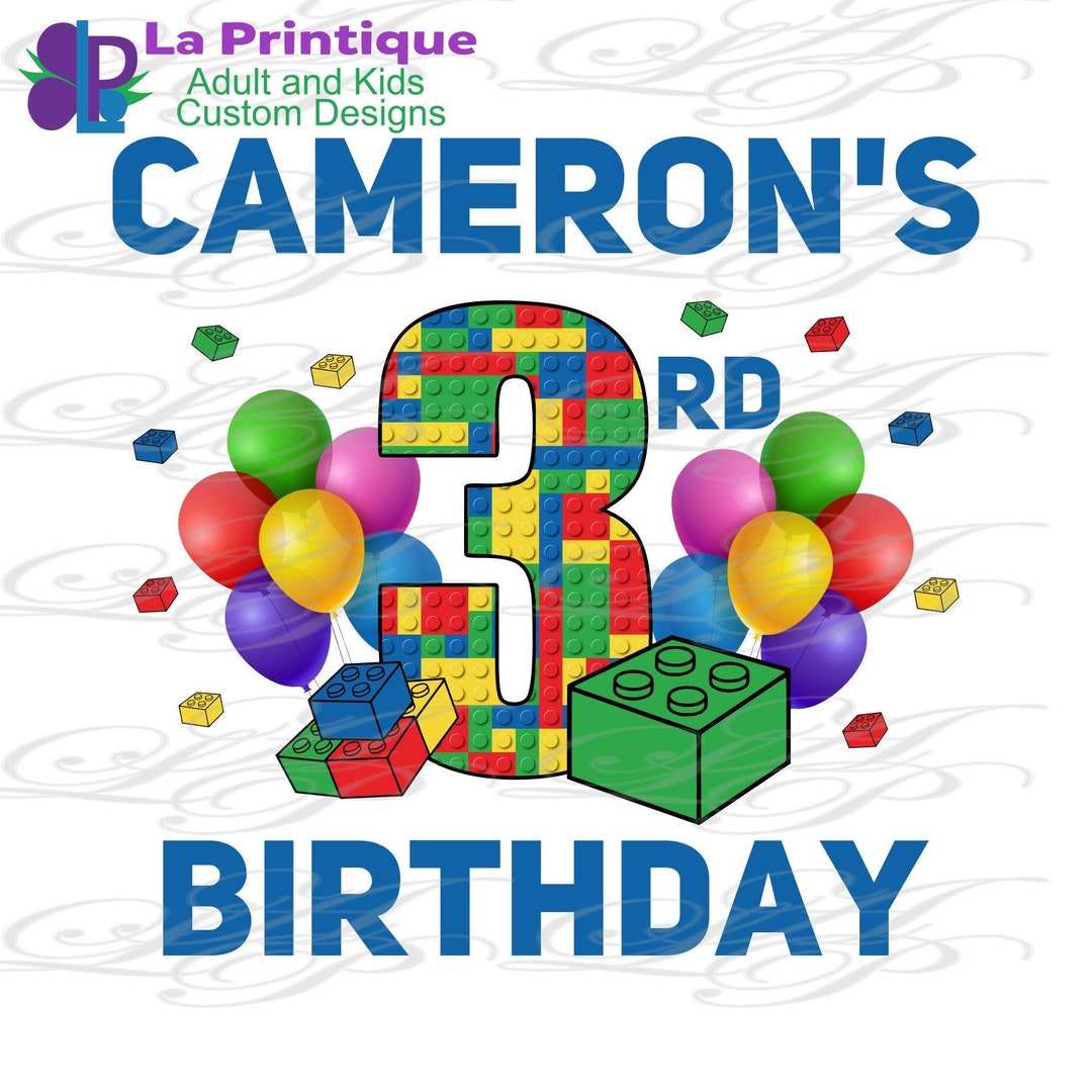 Building Blocks Birthday PNG Design: Personalized Kids Clothing ...