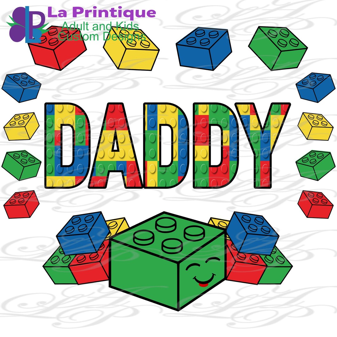 Blocks Daddy Birthday PNG Design Colored Blocks Digital Download ...