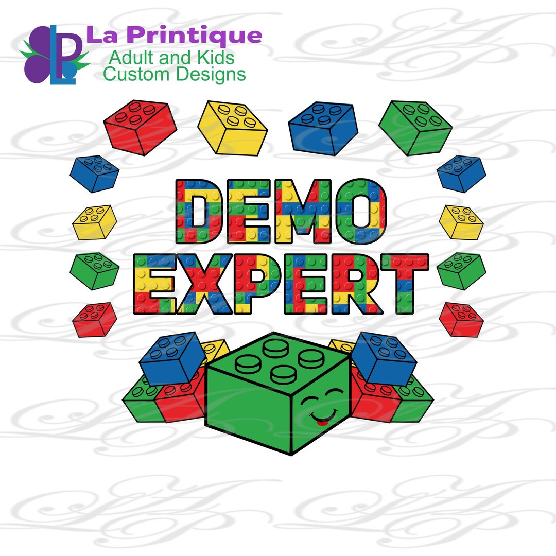 Building Blocks Birthday PNG Design: Demo Expert (digital Download) - Etsy