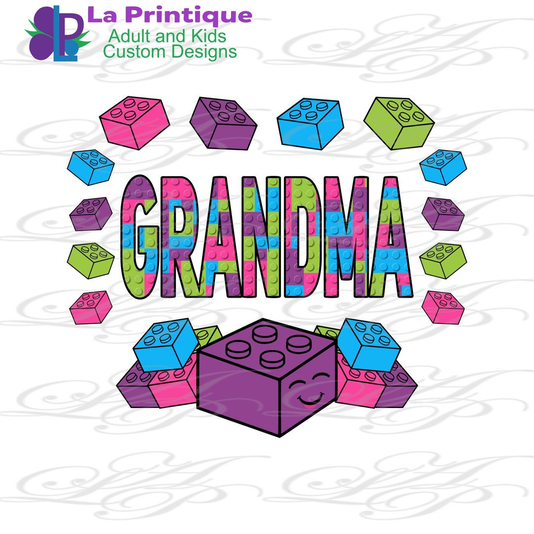 Blocks Grandma Birthday PNG Design: Colorful Building Blocks (digital ...