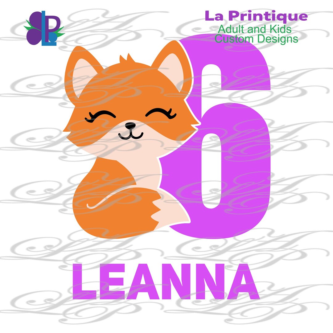 Girls Fox Birthday PNG | Foxes JPEG | Fox Lover | Animal Lover | Farm ...