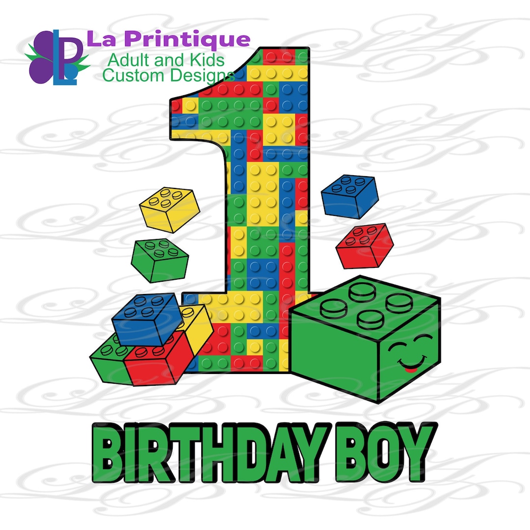 Blocks 1st Birthday Boy PNG Design | Colored Blocks Digital Download ...