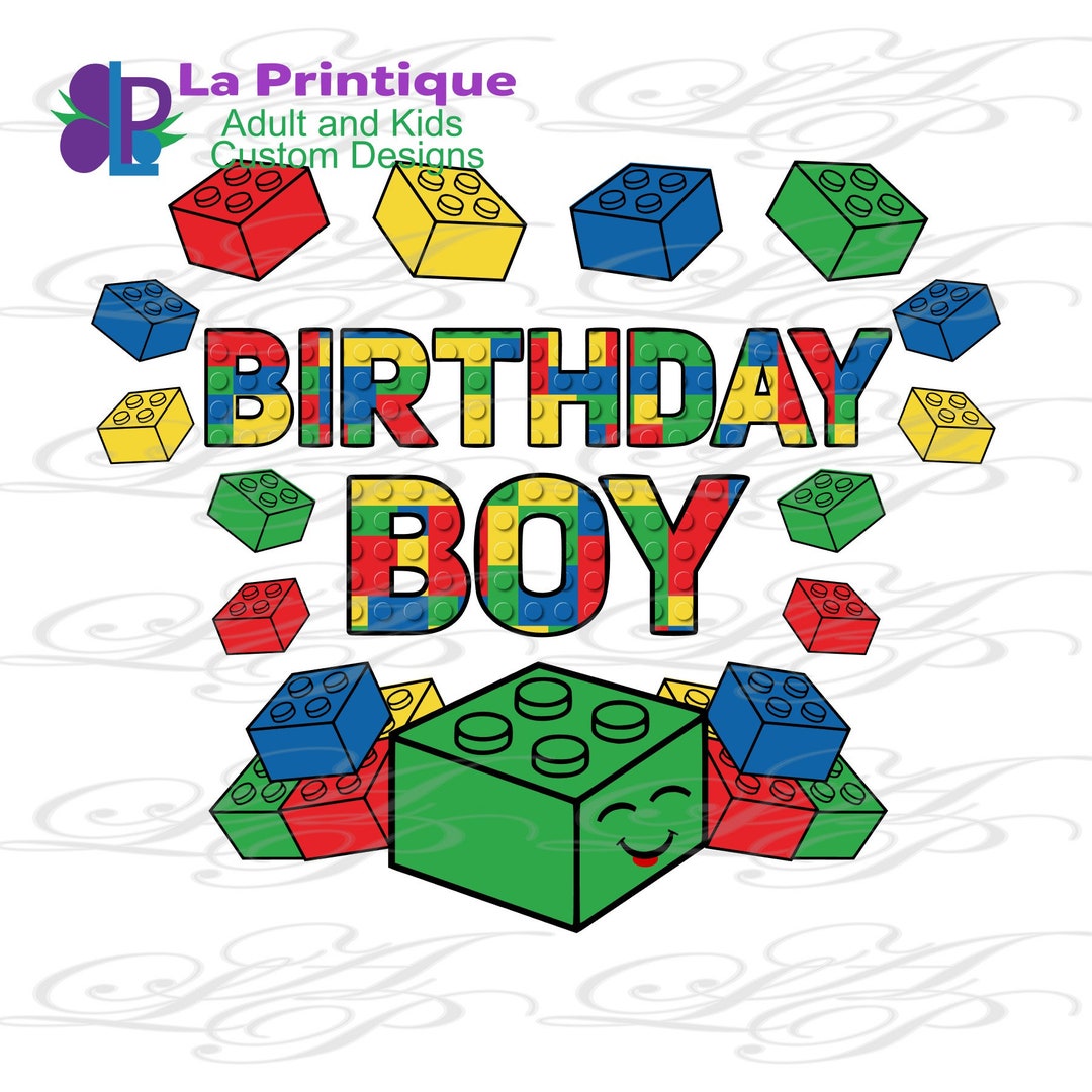 Building Blocks Birthday Boy PNG: Colorful Blocks Design (digital ...