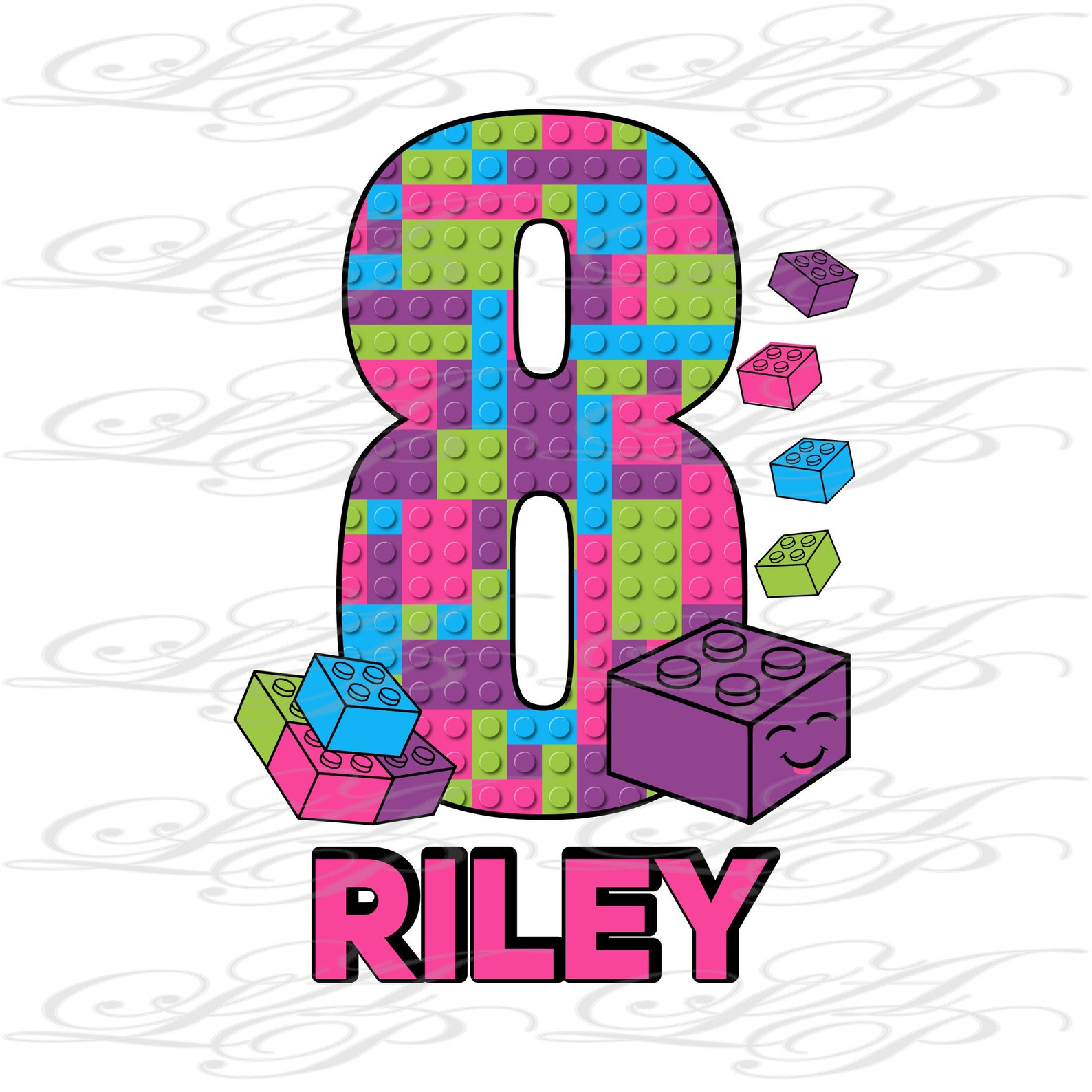 Blocks Birthday PNG Design Colored Blocks Digital Download - Etsy