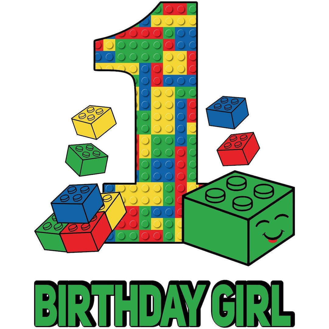Blocks 1st Birthday Girl PNG Design (digital Download) - Etsy