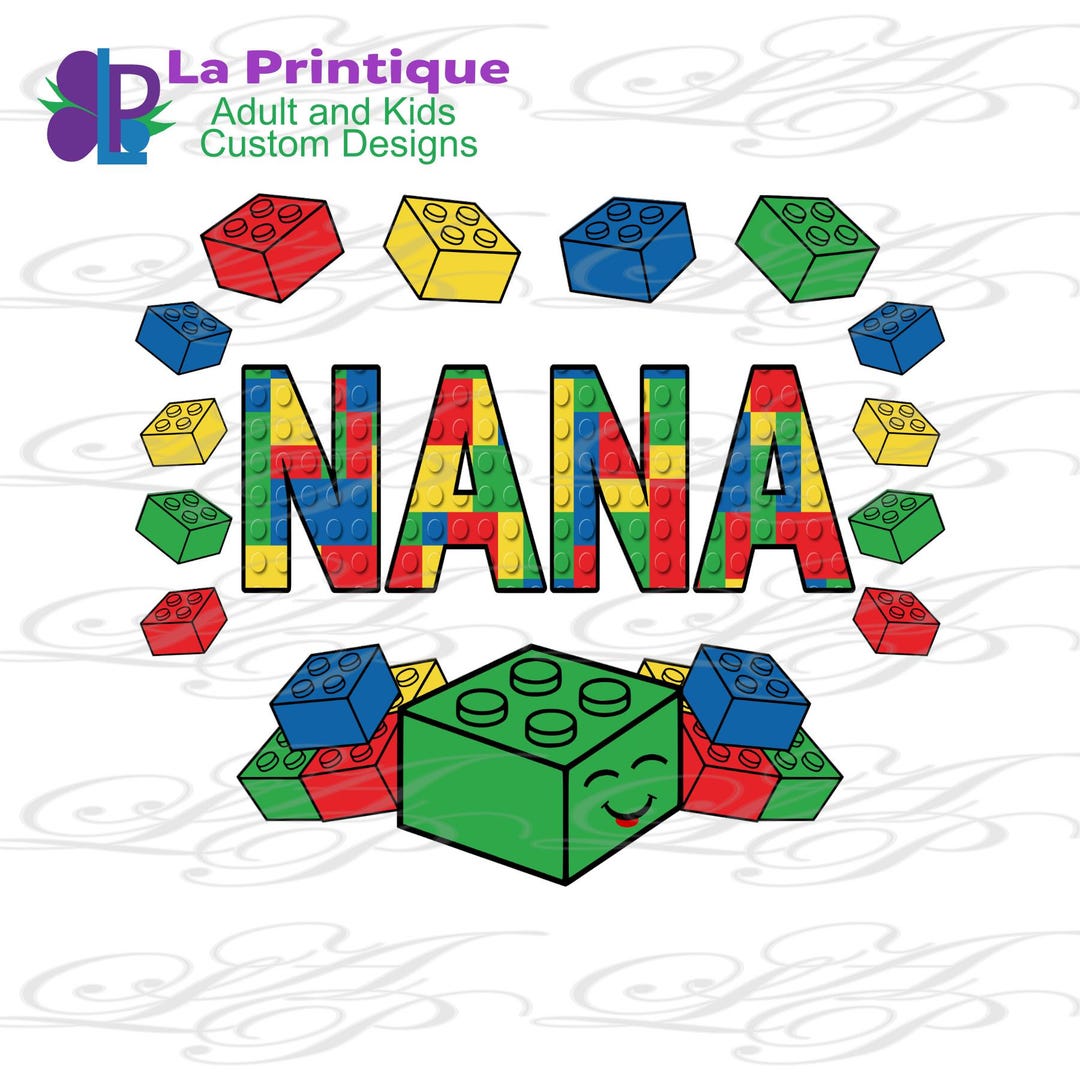 Modèle d'anniversaire Blocks Nana : blocs de construction colorés ...