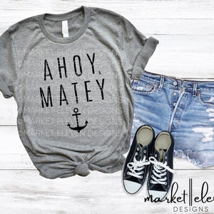 Ahoy Matey SVG Pirate Cut File Anchor Design Ahoy Matey Cut File Pirate ...