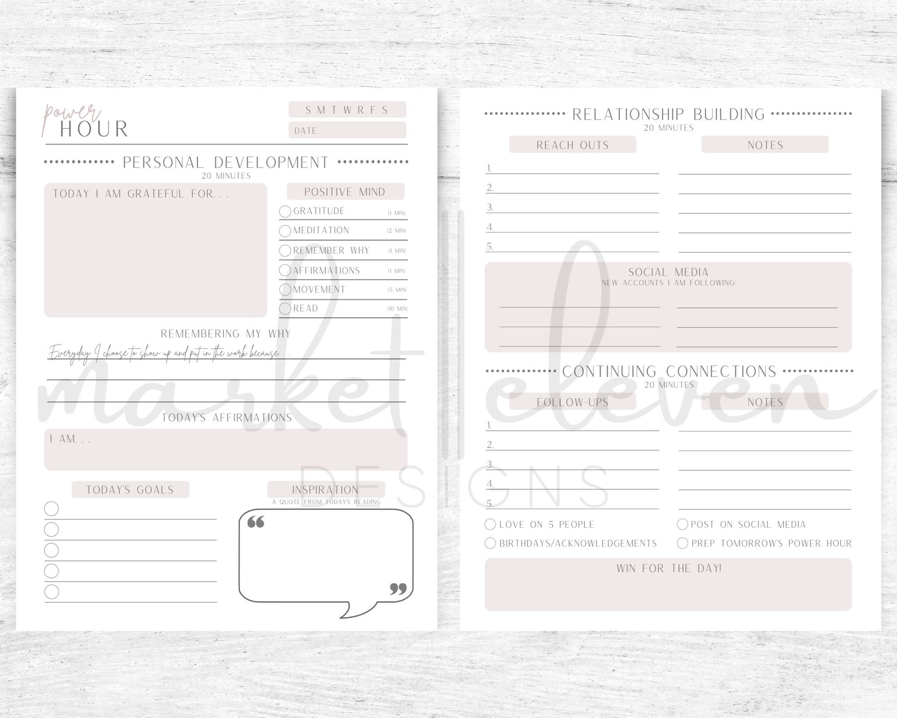 Power Hour Tracker Network Marketing Power Hour Printable - Etsy