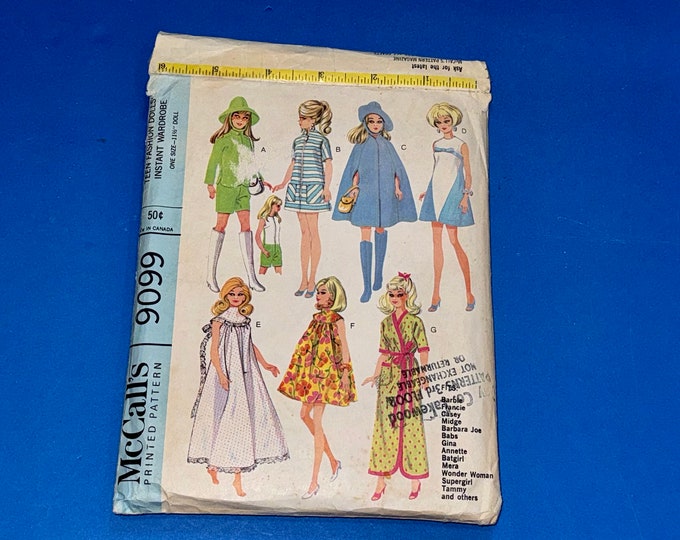 Mccalls Barbie Pattern 9099 Doll Sewing Pattern Instant Wardrobe - Cut ...