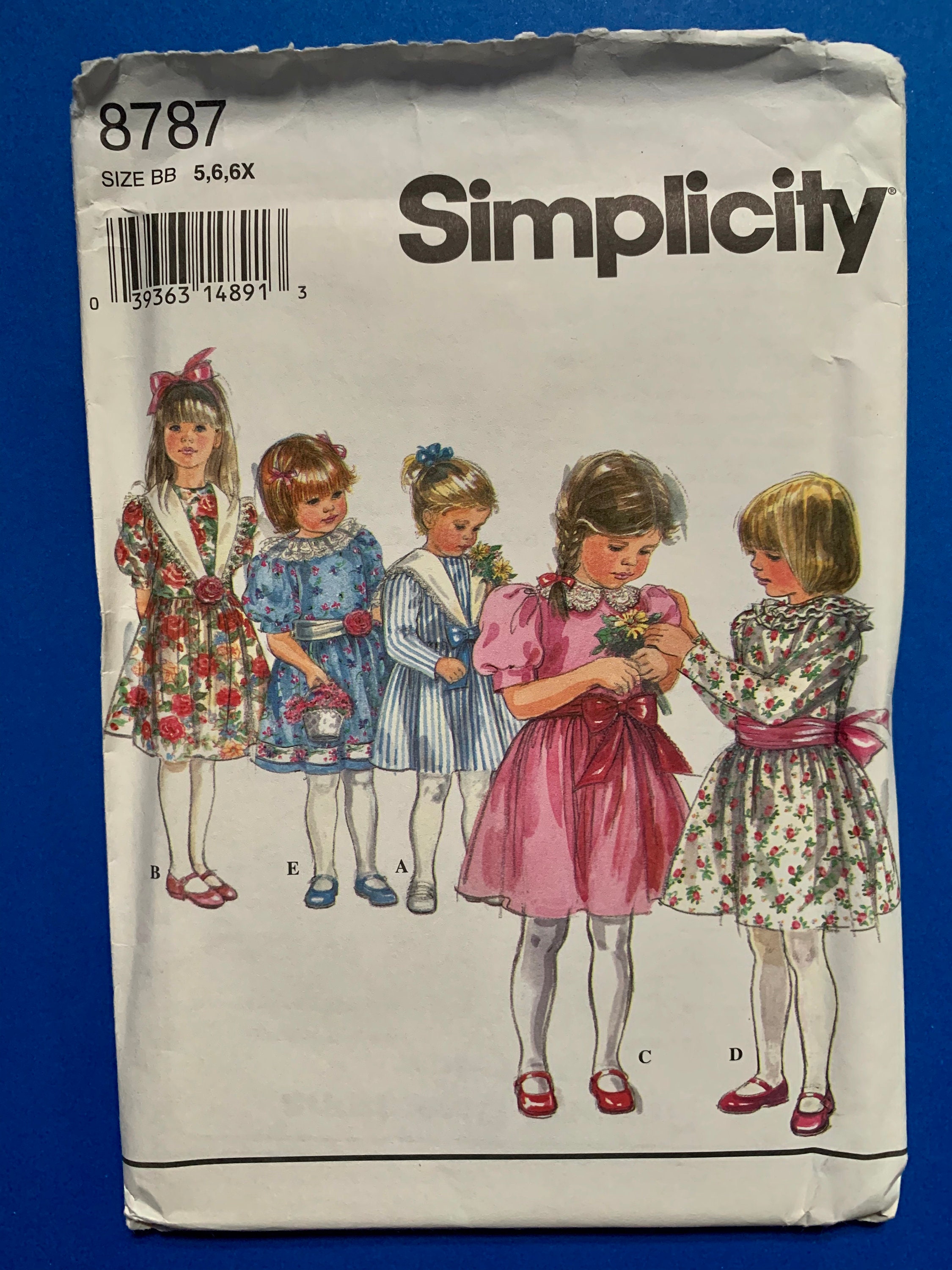 UNCUT Simplicity 8787 Sewing Pattern Girls' Dress with | Etsy