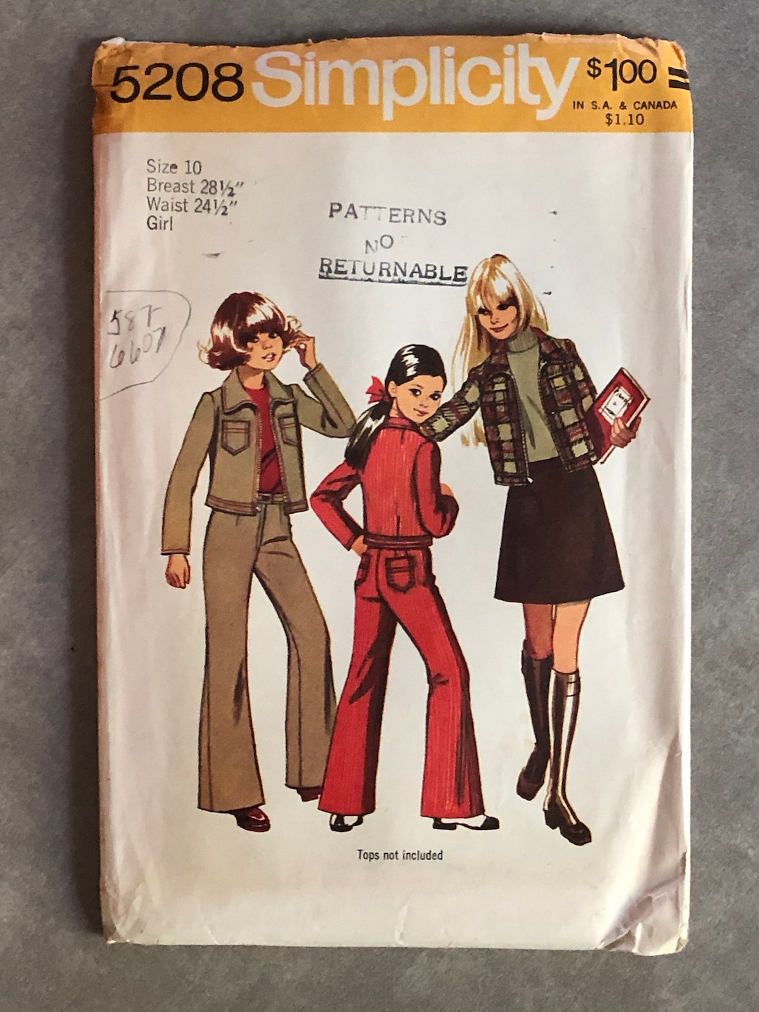 Simplicity 5208 Sewing Pattern Girls' Skirt, Bell-bottom Pants and ...