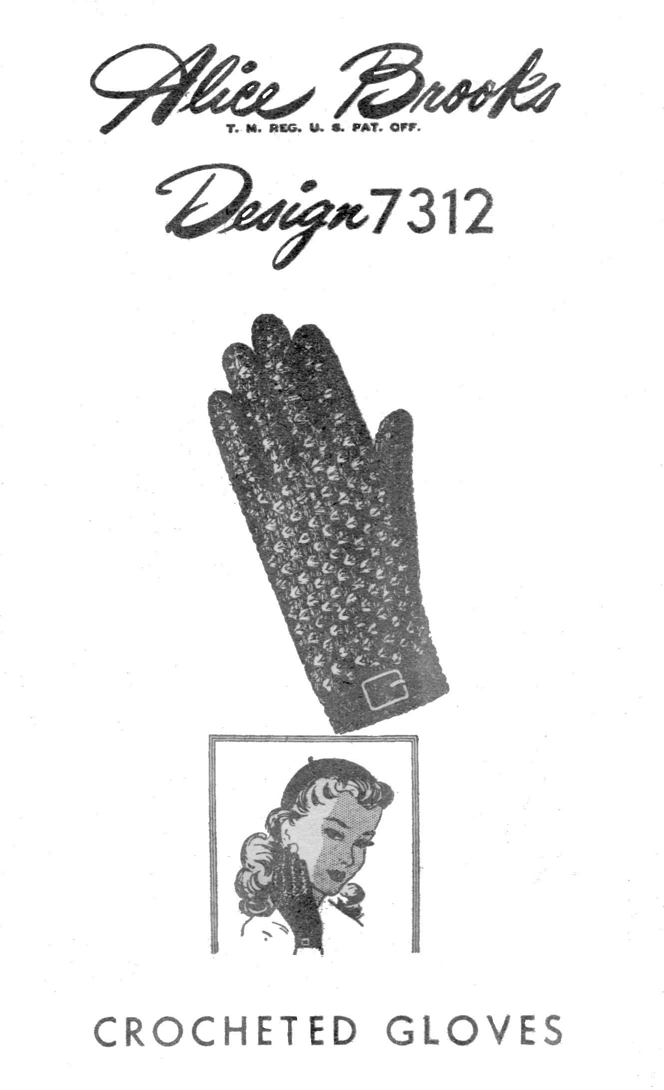 PDF 40's Vintage Crochet gloves pattern mail order Alice | Etsy
