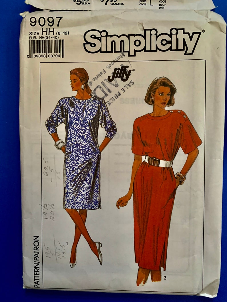 UNCUT Simplicity 9097 Misses Jiffy Straight Dress in 2 Lengths - Etsy ...