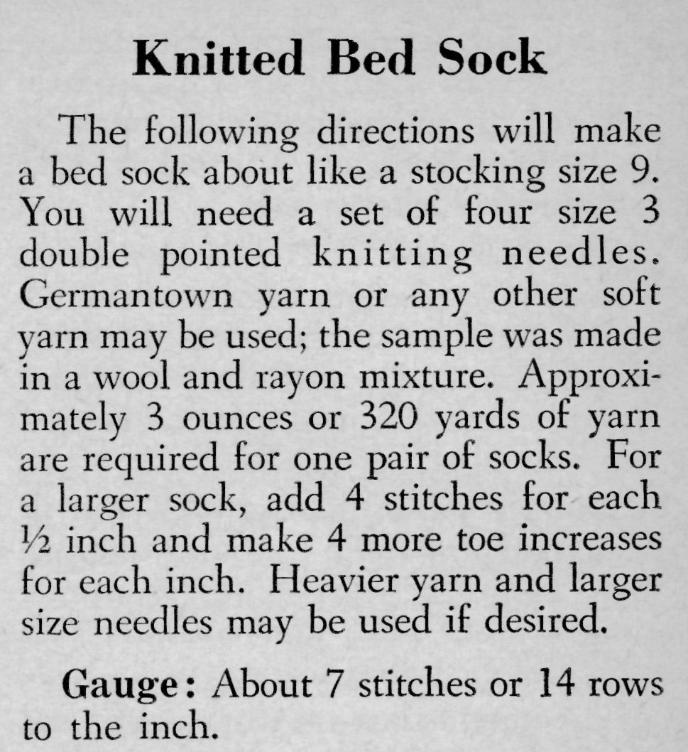 1940's Knitted Bed Socks Knitting Pattern PDF Digital | Etsy