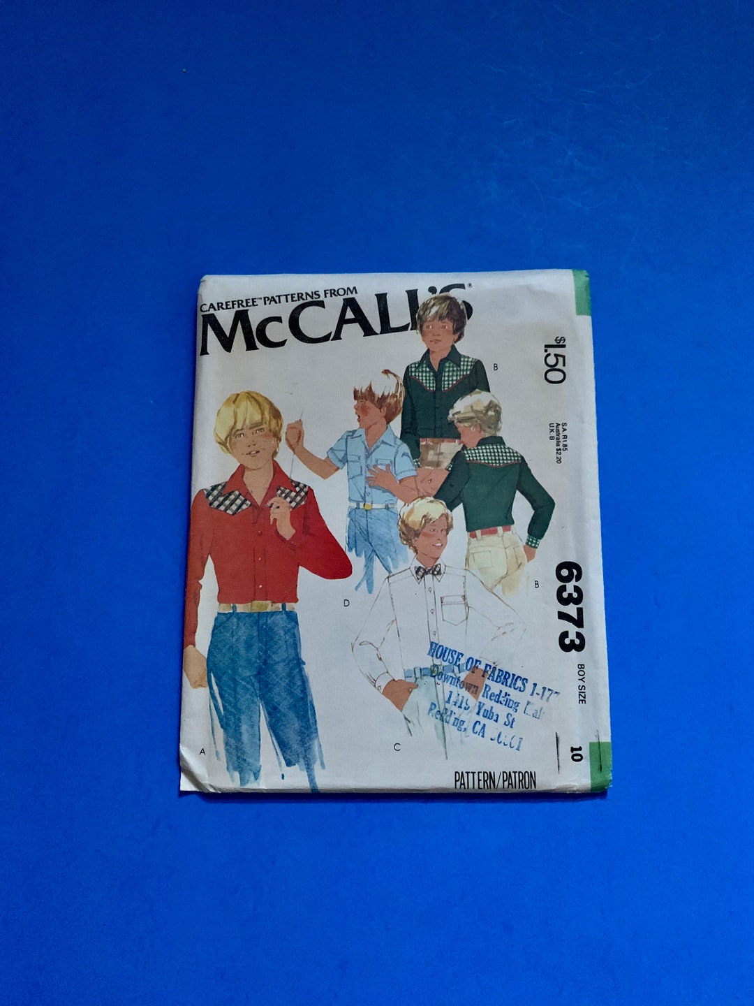 UNCUT Mccall's 6373 Boys Yoked Shirts Sewing Pattern Size 10, Chest 28 ...