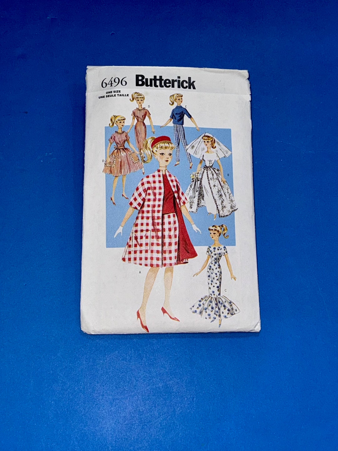 Butterick 6496 Barbie 11 1/2" Doll Wardrobe Sewing Pattern Evening Wear ...