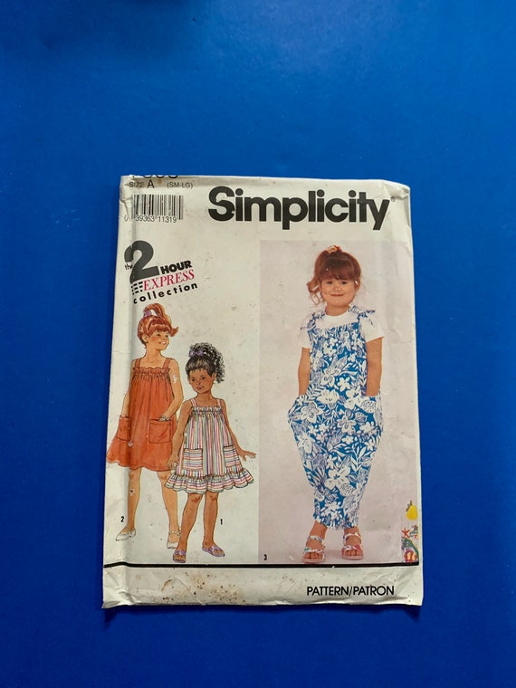 UNCUT Simplicity 7303 Child's Dress and Jumpsuit Sewing - Etsy