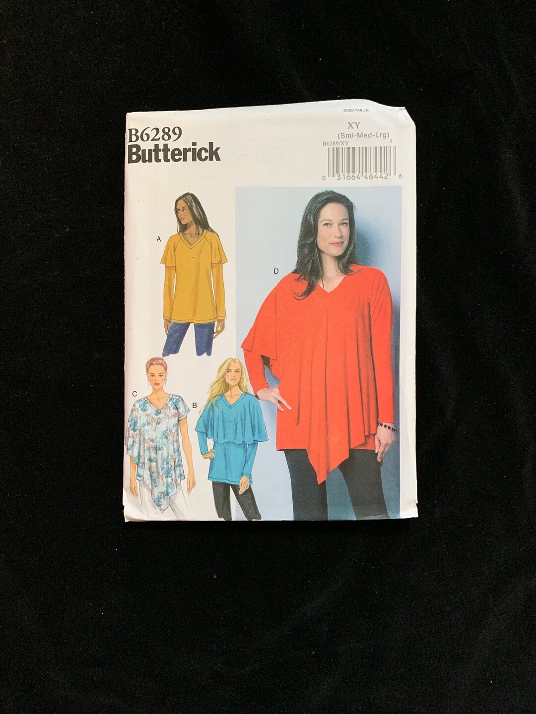Butterick Misses Tunic - 4 Variations - Capelet, Overlay, Handkerchief ...