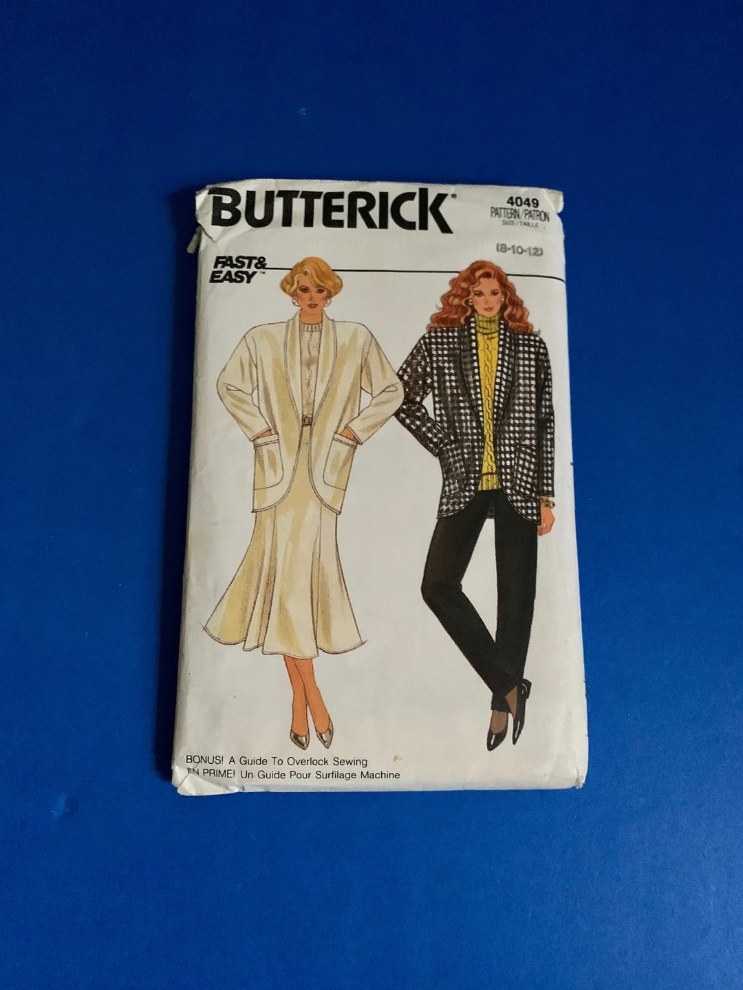 UNCUT Butterick 4049 Fast and Easy Misses Jacket, Skirt and Pants ...