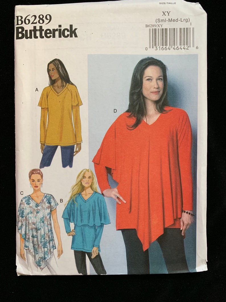 Butterick Misses Tunic - 4 Variations - Capelet, Overlay, Handkerchief ...