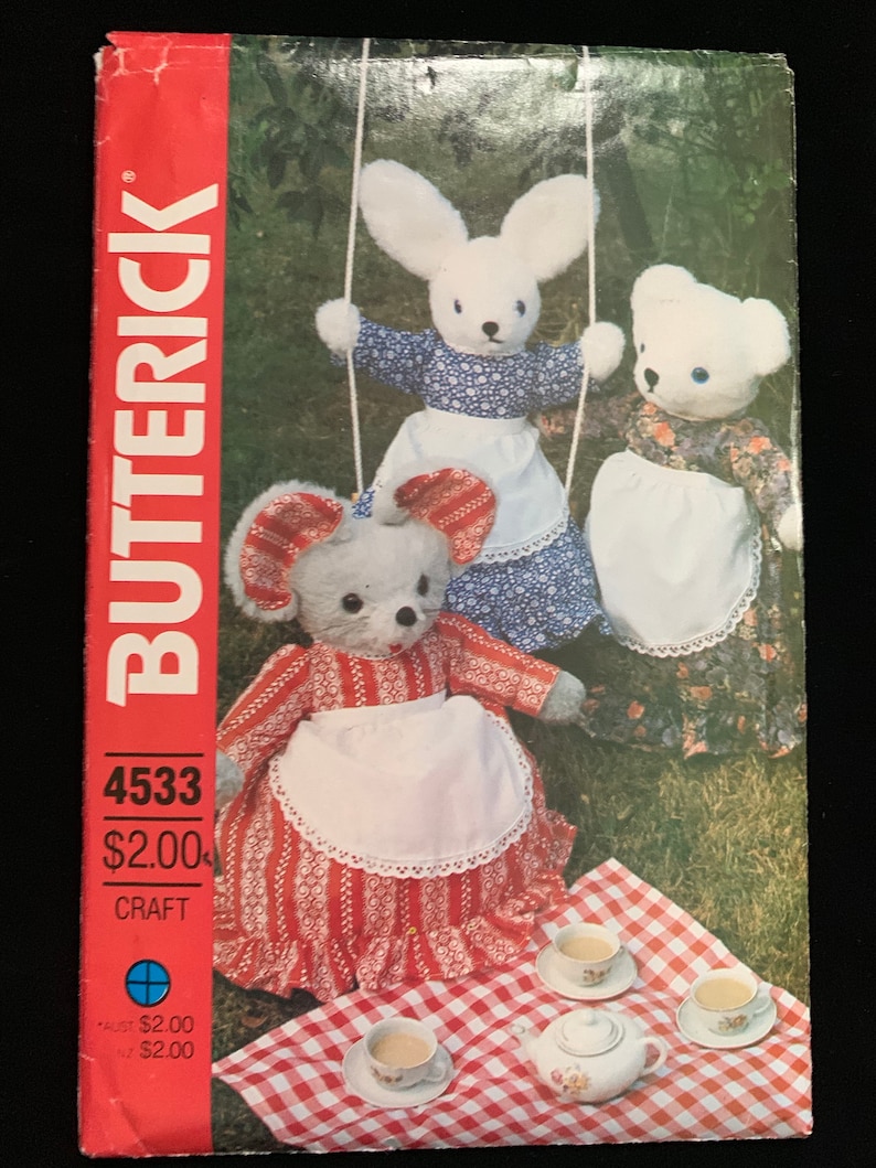 Butterick 4533 Stuffed Animals and Clothes Rabbit 24 - Etsy