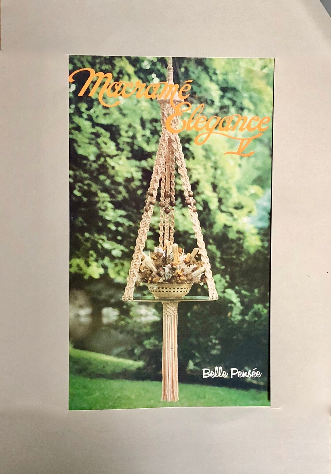PDF Macrame Glass Table Top Plant Hanger Belle Pensee Instructions 1970 ...